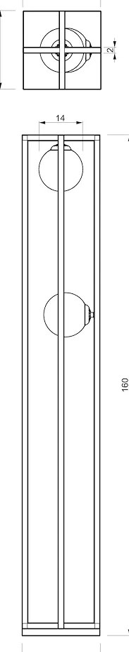 Stojací lampa Diego, 2x bílé skleněné stínítko, b