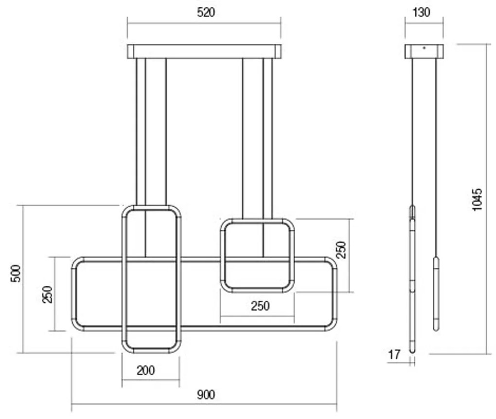 Redo 01-2099 závěsné LED svítidlo Thai pískově bílé, 80W, 3000K, 90cm