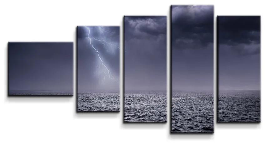 Sablio Obraz - 5-dílný Bouře nad mořem - 100x60 cm