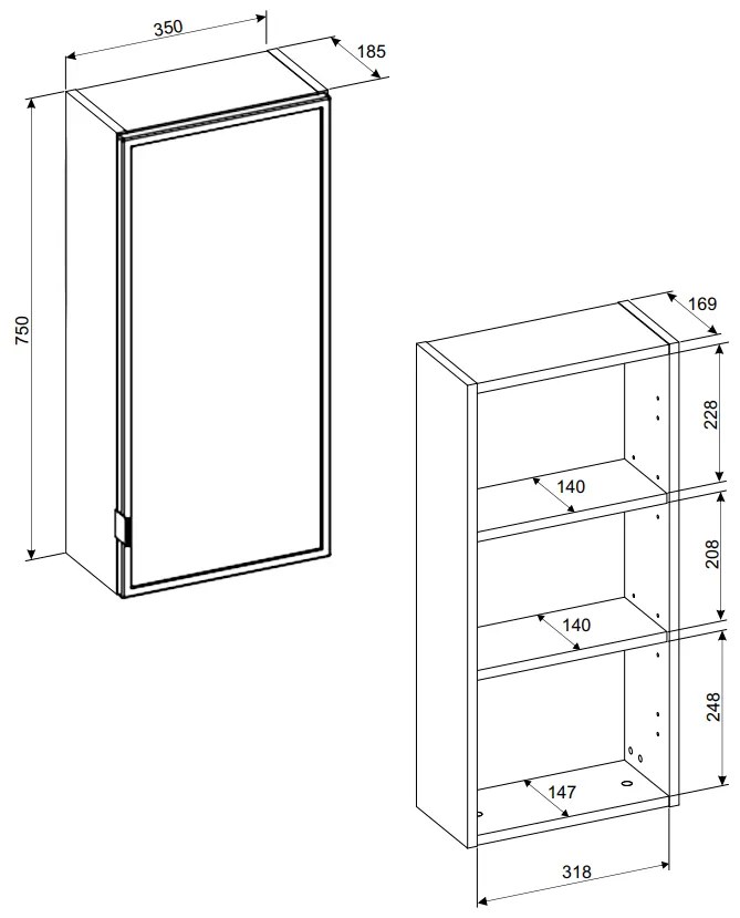 Comad Koupelnová skříňka závěsná horní Bella Cashmere 35 kašmír