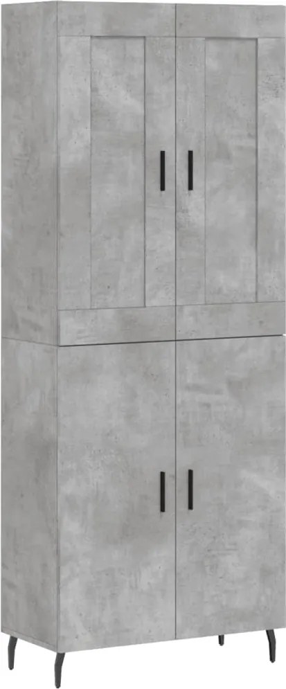 Skříň highboard betonově šedá 69,5x34x180 cm kompozitní dřevo 3199573