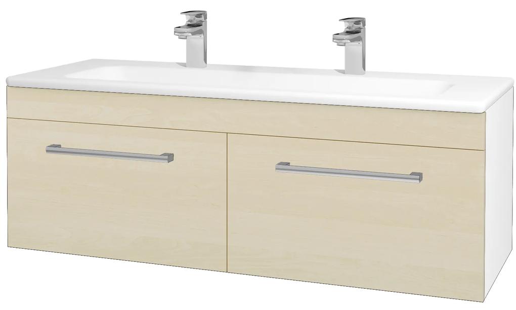 Dřevojas Koupelnová skříň ASTON SZZ2 120 Varianta: N01 Bílá lesk / Úchytka T01 / N07 Stone