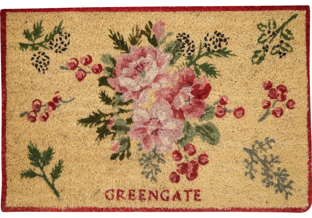 GREEN GATE Rohožka Charline White, červená barva, přírodní barva