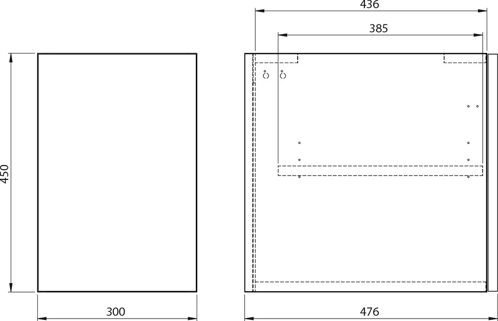 Sapho Wave koupelnová skříňka spodní 30 x 45 x 47,8 cm bílá dub collingwood WA030-3019
