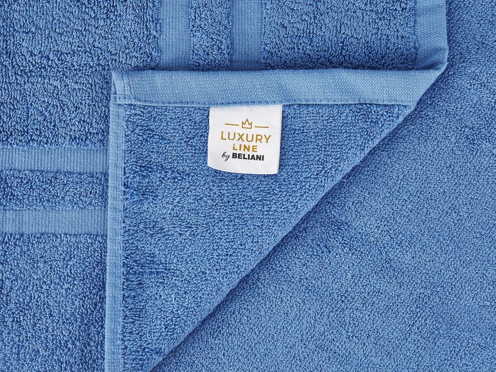 Modrá sada 9 bavlněných ručníků AREORA Beliani
