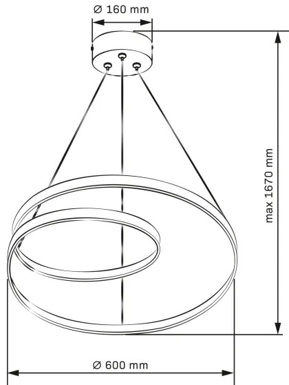 LED Lustr na lanku ZEFIRA LED/52W/230V 4000K pr. 60 cm antracit