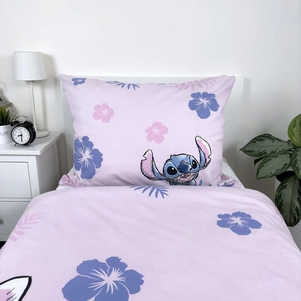 Jerry Fabrics Povlečení Lilo a Stitch Pink - Lilo a Stitch - růžová | 140 x 200 cm / 70 x 90 cm