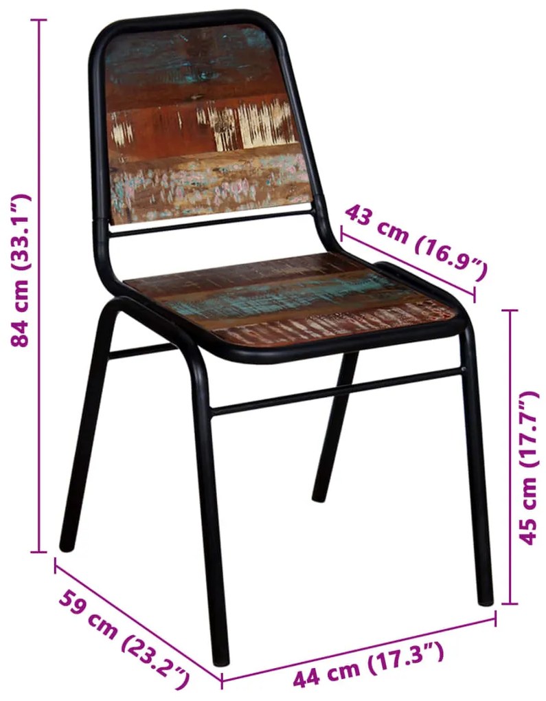 vidaXL Marketos Jídelní židle 6 ks masivní recyklované dřevo