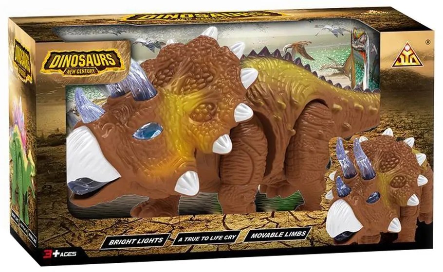 Dinosaurus chodící se zvukem a světlem - Triceratops