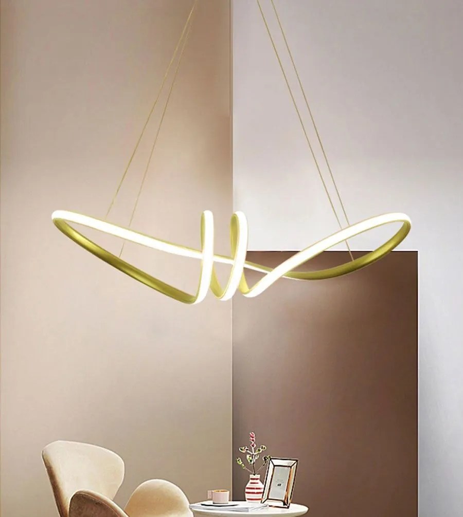 Toolight - LED závěsné svítidlo APP824-CP + dálkové ovládání, zlatá, OSW-06662