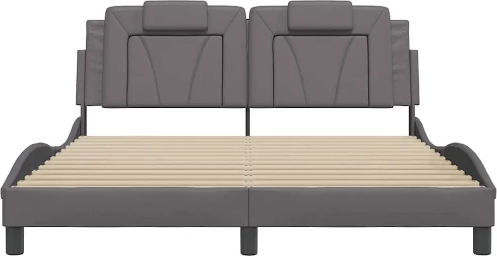 Rám postele Viana bez matrace šedý 160x200 cm umělá kůže 3208106