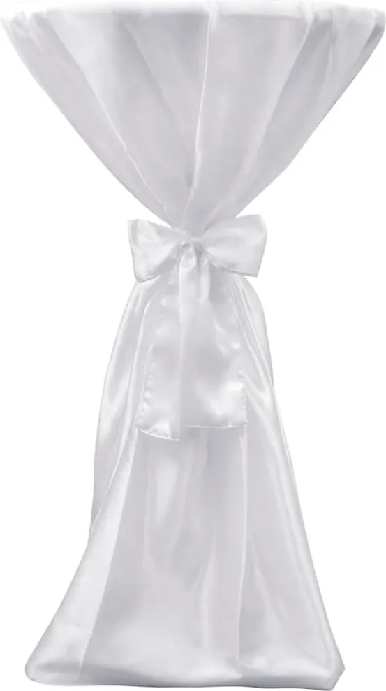 Potahy na stůl bílé, 70 cm, s mašlí, 2 ks 241188