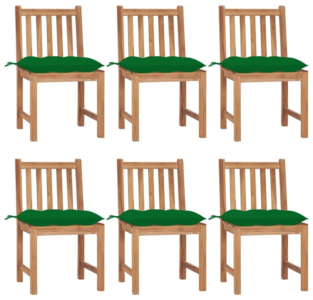 Zahradní židle 6 ks s poduškami masivní teak 3073135