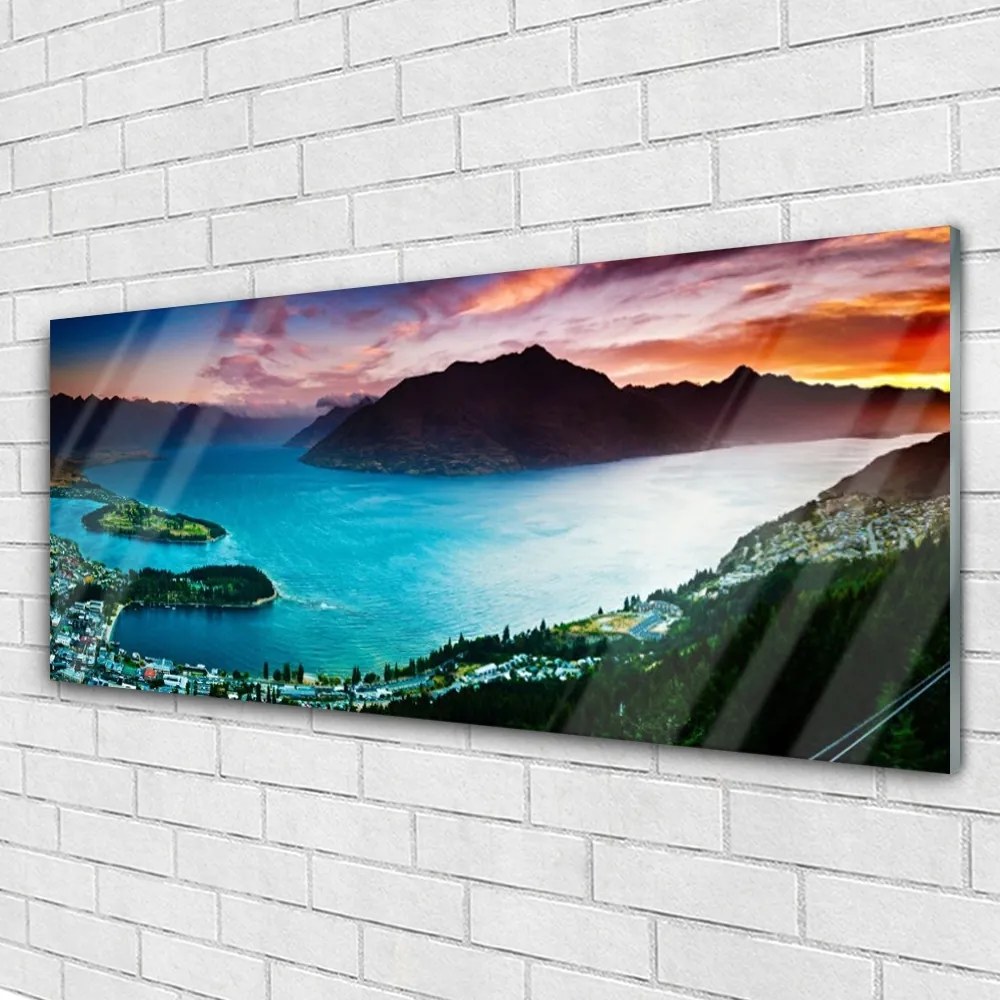 akrylový obraz Poloostrov Hory Krajina 125x50 cm