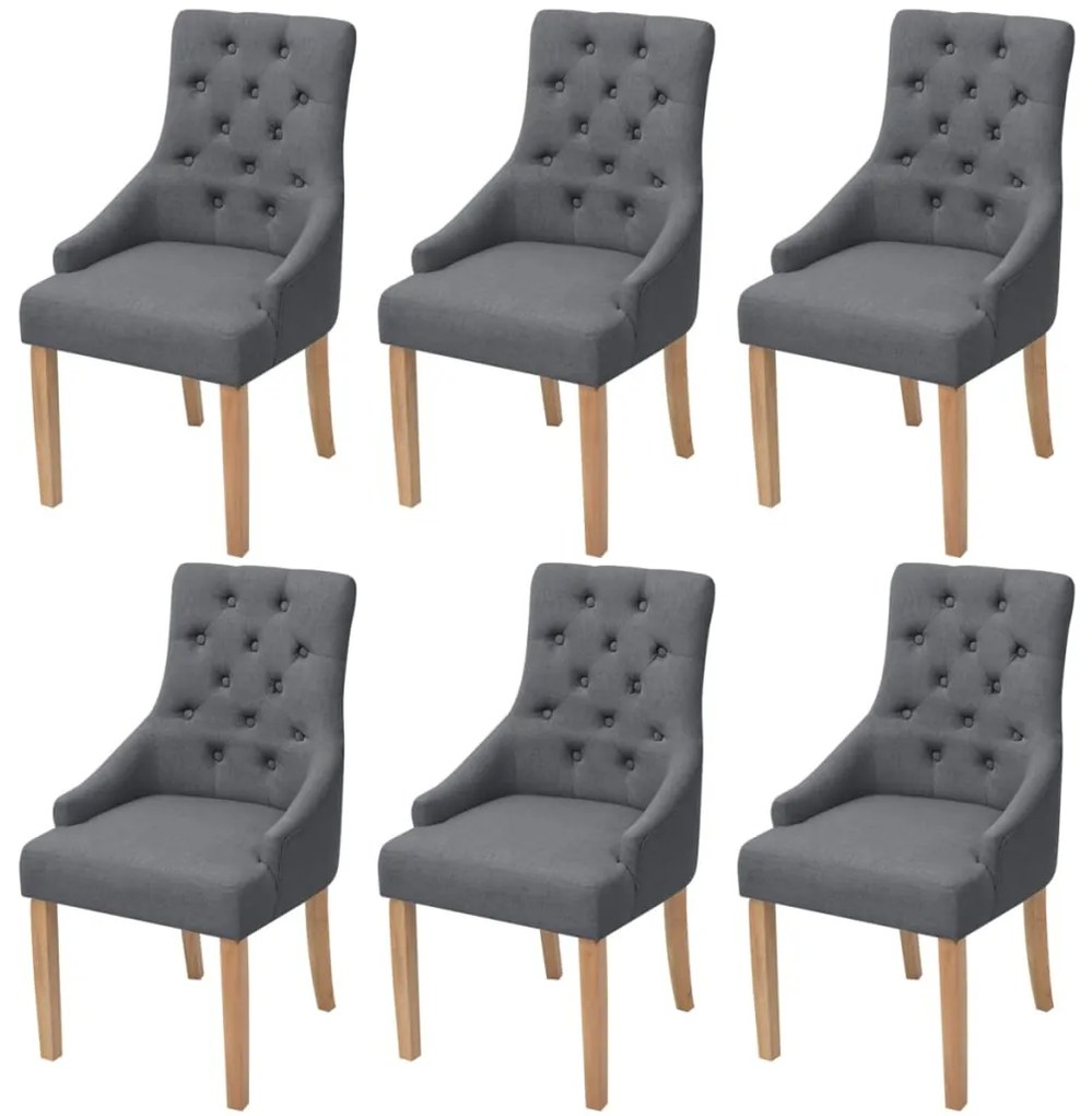 Jídelní židle 6 ks tmavě šedé textil 274424