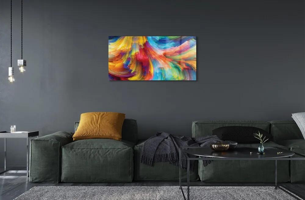 Obraz na skle Nepravidelné barevné proužky fraktály 125x50 cm