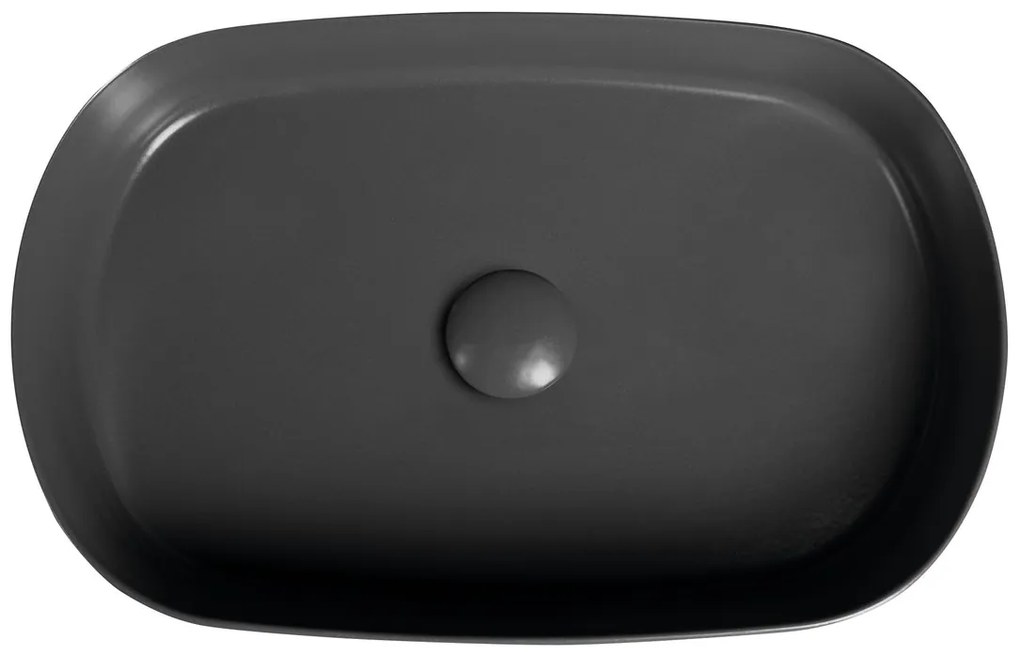 Isvea Infinity Oval umyvadlo na desku 55 x 36 cm bez otvoru pro baterii bez přepadu keramické antracit 10NF65055-2C