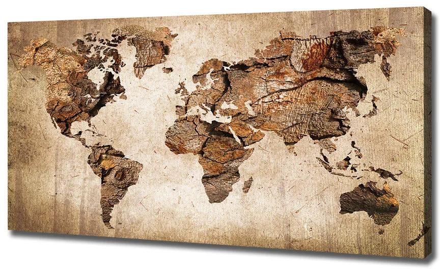 Wallmuralia Foto obraz canvas Mapa světa dřevo 120x60 cm