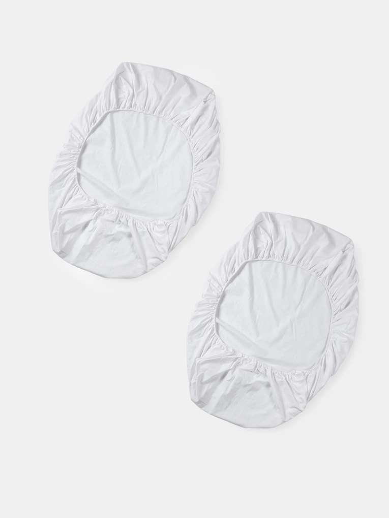 Sinsay - Bavlněná prostěradla z odolné tkaniny s gumou 2 pack - bílá