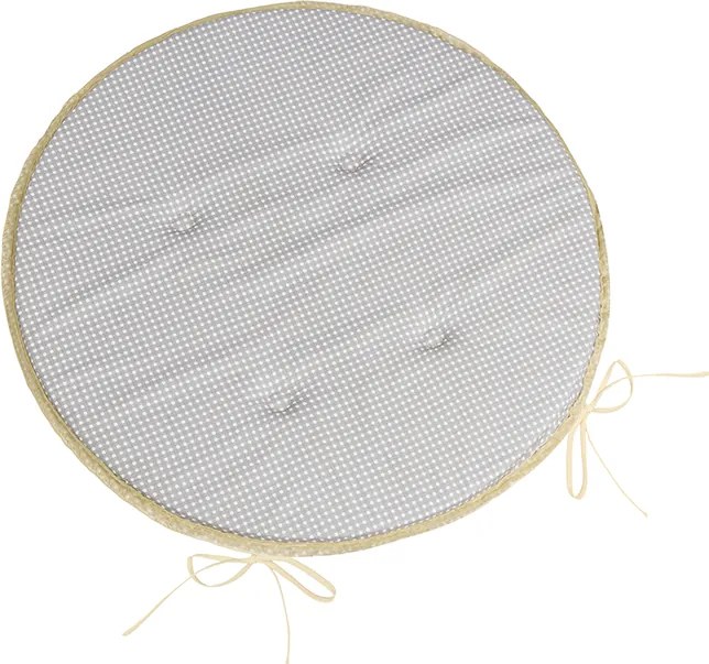 Bellatex Sedák Adéla kulatý hladký Šedá,Bílá 40 cm, (průměr)