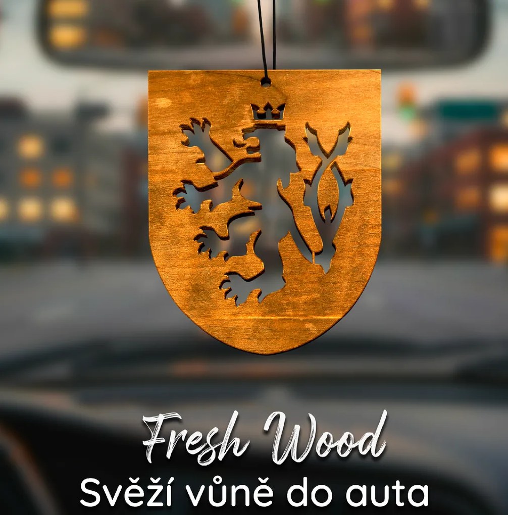 Ahome CZ Dřevěná vůně do auta –  Státní znak ČR
