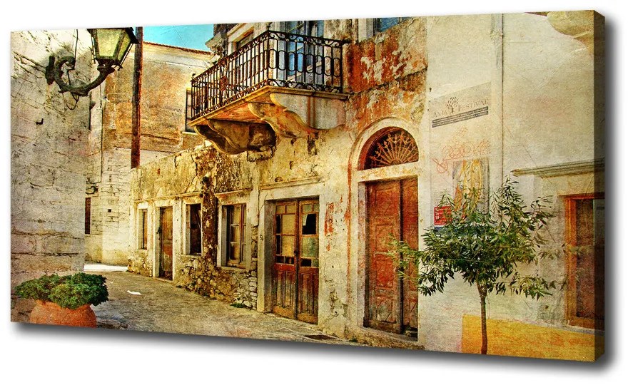 Wallmuralia Foto obraz na plátně Uličky v Řecku 100x50