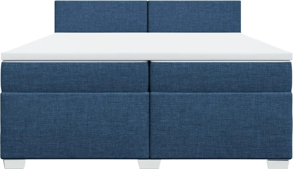 Box spring postel s matrací modrá 200x200 cm textil 3288294