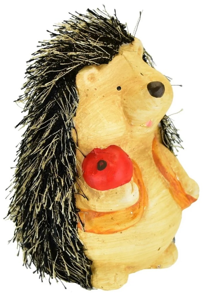 Keramická dekorace Ježek s jablíčkem, 9 x 13 x 8,5 cm