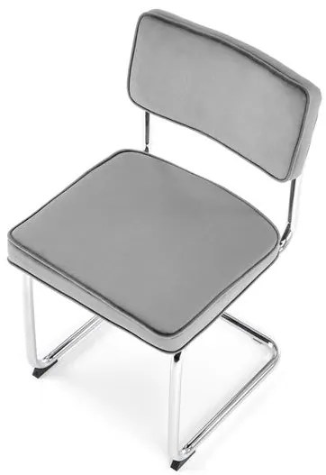 Jídelní židle VALDA — kov, látka, šedá