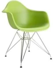 Designová židle DAR, zelená (Chrom)
