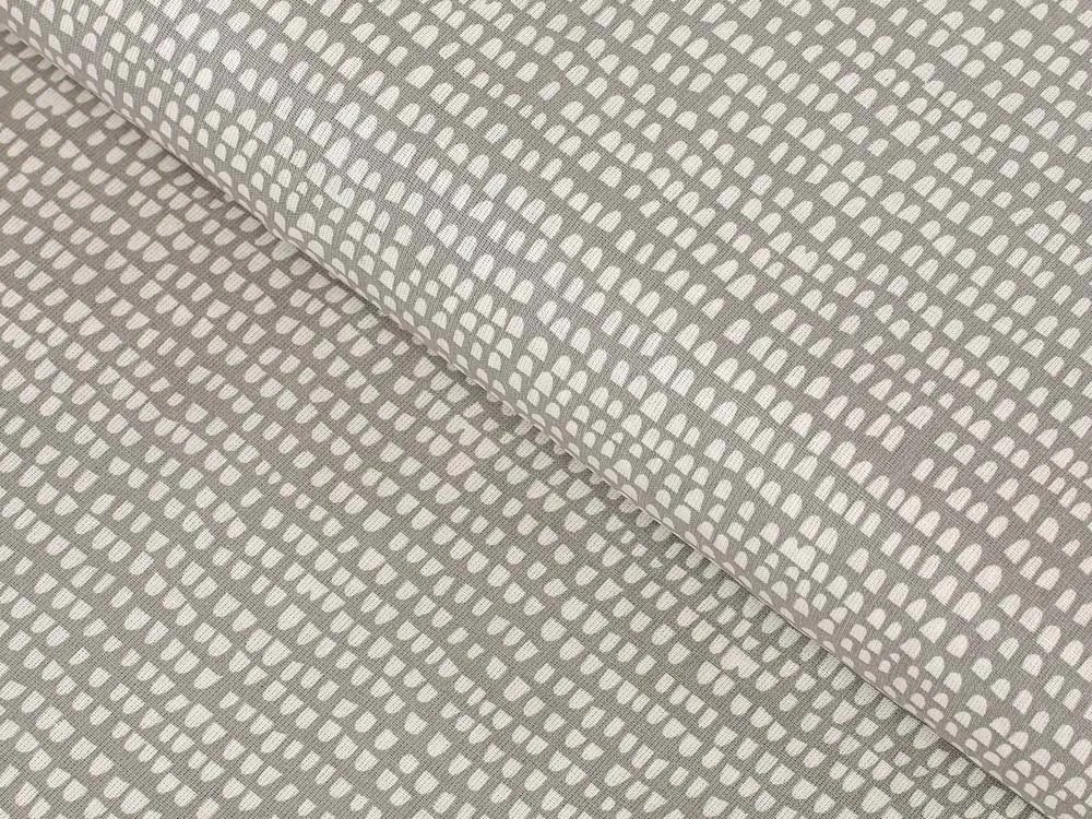 Biante Bavlněný závěs Sandra SA-062 Nepravidelné tvary na šedobéžovém 140x240 cm