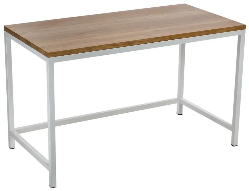 Culty Dubový stůl Practo 120x60 cm s bílou kovovou podnoží