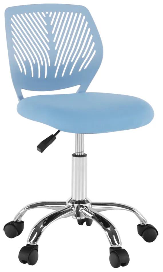 Dětská otočná židle SELVA síťovaná látka a plast modrý, chrom