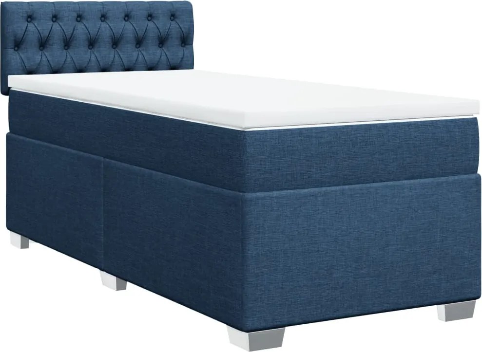 Box spring postel s matrací modrá 80x200 cm textil 3285728