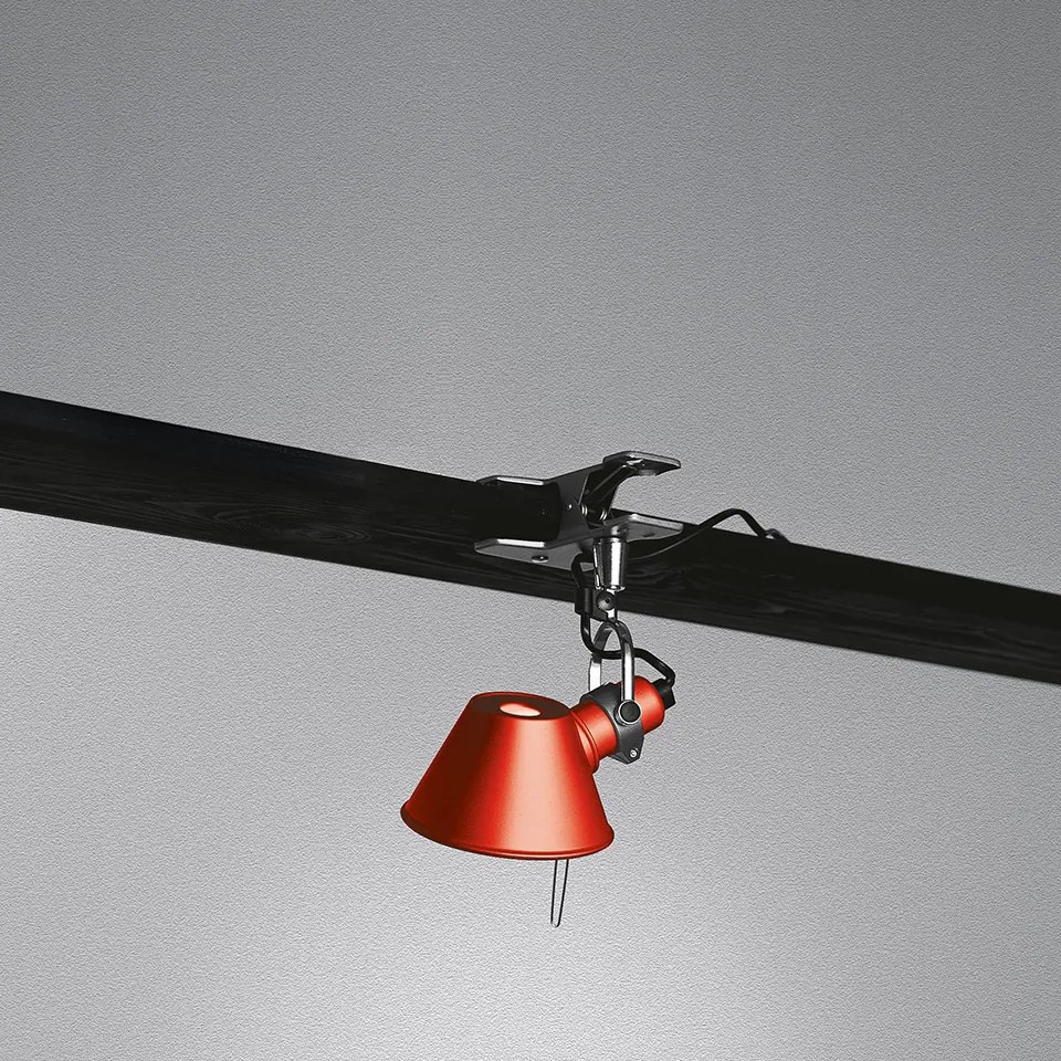 Artemide A010810 Tolomeo Micro pinza, červená lampa s klipem, 1x46W E14, 20 cm