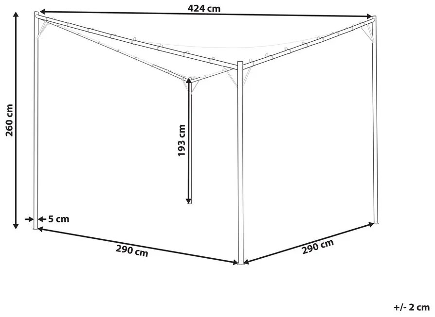 Pergola 300 x 300 cm béžová AVENTINE Beliani