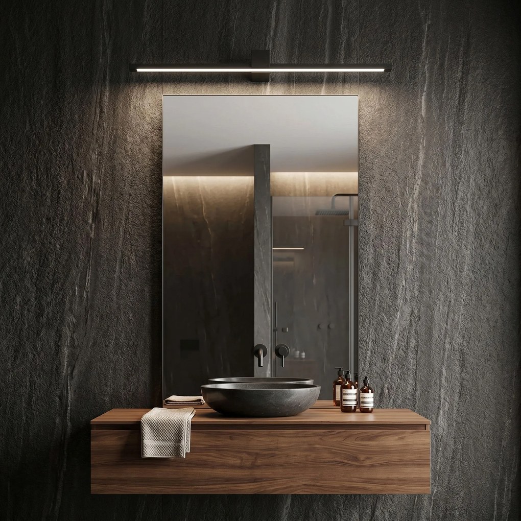 Toolight Rea, Koupelnové nástěnné LED svítidlo SWE051-1W 80 cm Black, OSW-20151
