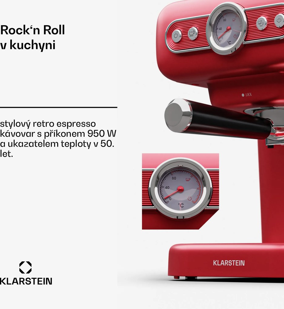 Klarstein Espressionata Evo kávovar 950W 19 Bar 1,2L 2 šálky