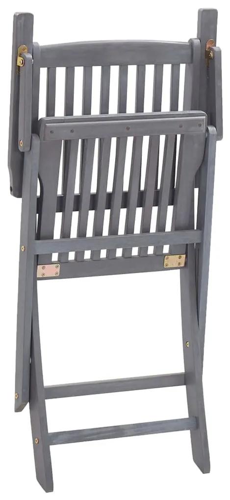 Skládací zahradní židle s poduškami 4 ks masivní akáciové dřevo,  3064534