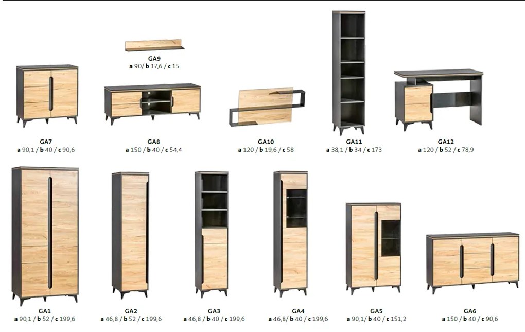 Dolmar Obývací stěna Gappa 3 Barva: Fresco/Jasan Horský, Osvětlení: Bez osvětlení