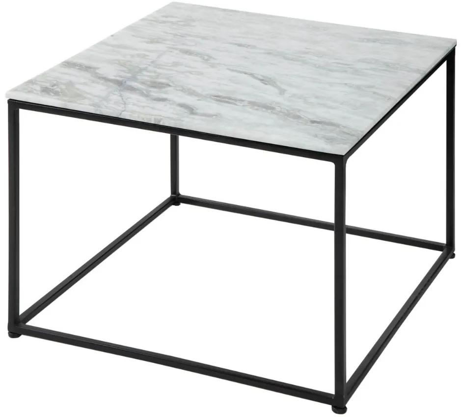 OnaDnes -20% Moebel Living Bílý mramorový konferenční stolek Giraco 50 x 50 cm
