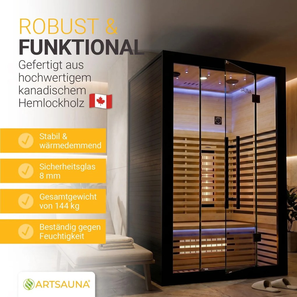 Artsauna Infrasauna Trondheim 120, černá