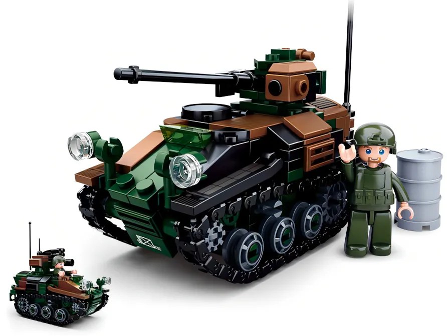 Sluban Model Bricks M38-B0750 Malý tank Wiesel AWC 2v1