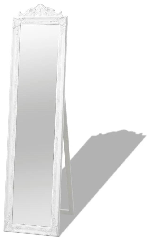 Volně stojící zrcadlo barokní styl 160 x 40 cm bílé - Default Title