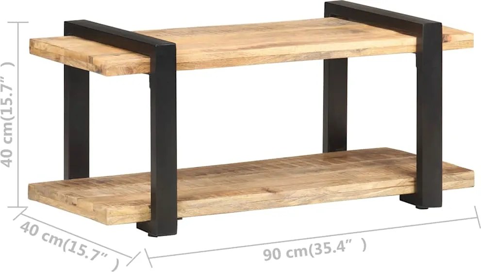 TV stolek 90 x 40 x 40 cm hrubé mangovníkové dřevo 320493