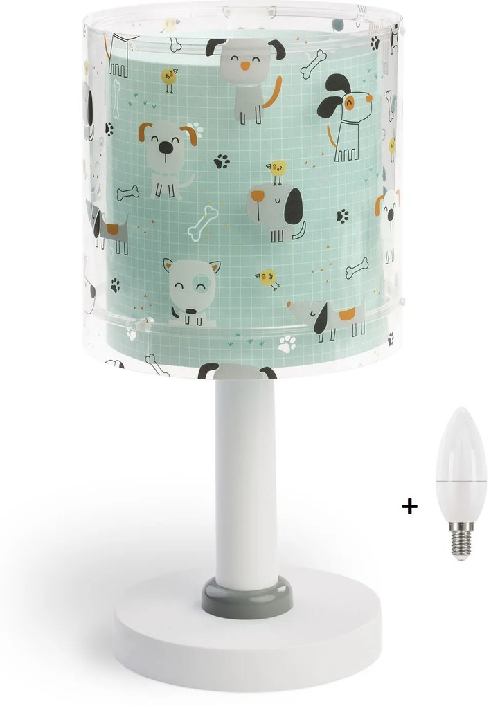 Dalber 61311 HAPPY DOGS - Dětská stolní lampička s motivy pejsků + Dárek LED žárovka
