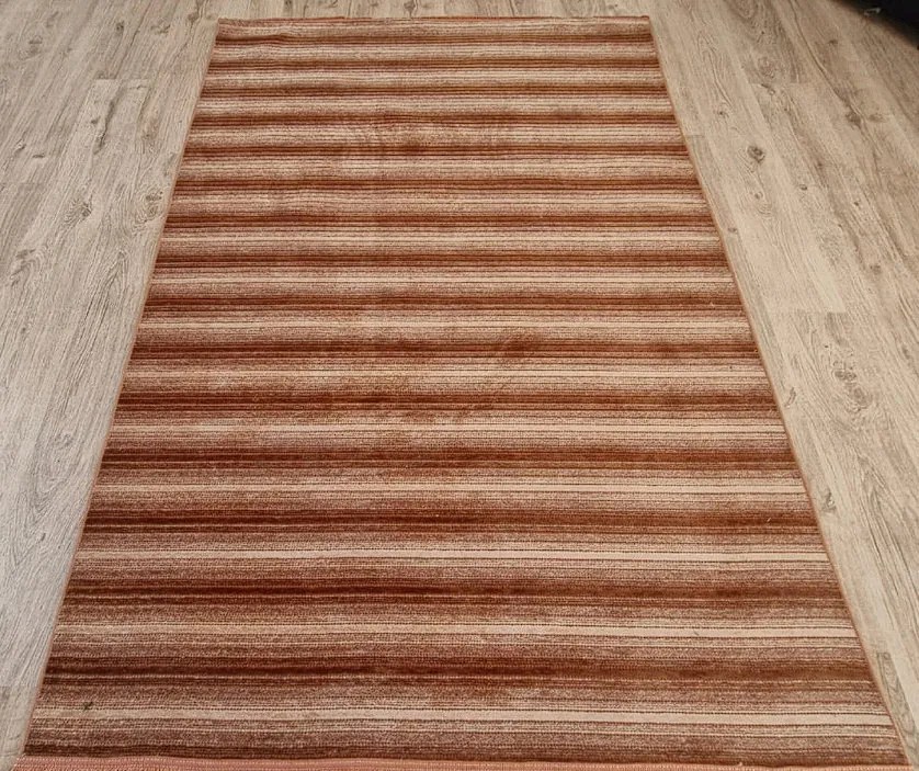 HU Červený pruhovaný koberec Saloon TERRA Rozměr: 50x80 cm