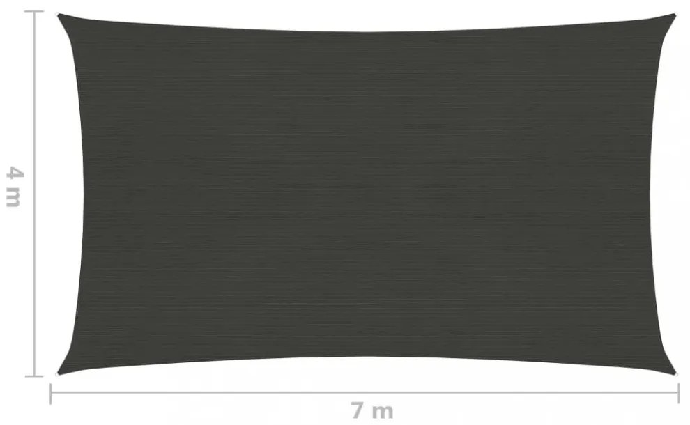 Stínící plachta obdélníková HDPE 4 x 7 m Dekorhome