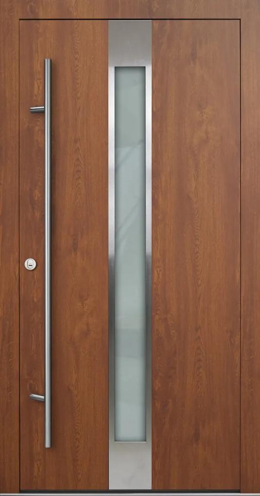 FM Turen - Feldmann & Mayer Vchodové dveře s ocelovým opláštěním FM Turen model DS05 Orientace dveří: Levé, otevírání dovnitř, Dekor: Zlatý dub, Standardní rozměr dveří včetně rámu: 100 cm x 220 cm - vnější rozměr rámu