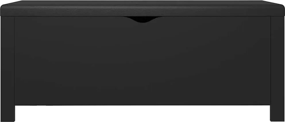 Úložný box s poduškou černá 105 x 40 x 45 cm kompozitní dřevo 326769